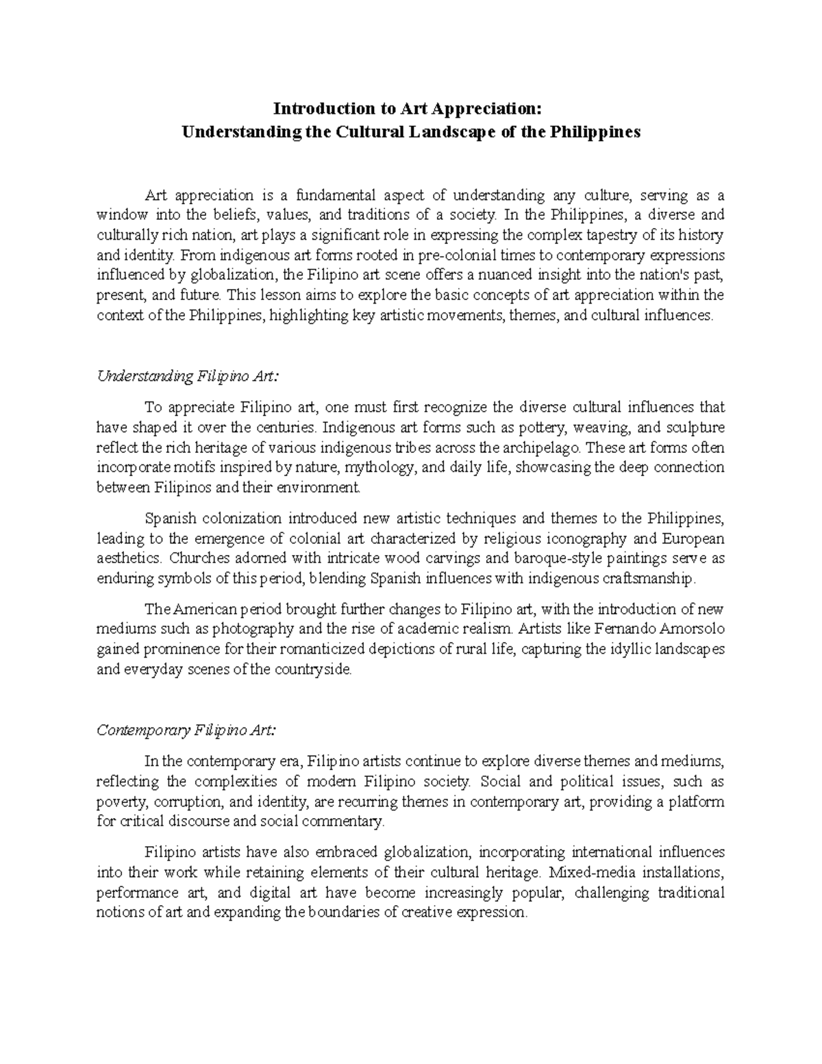 Understanding the Cultural Landscape of the Philippines - Introduction ...