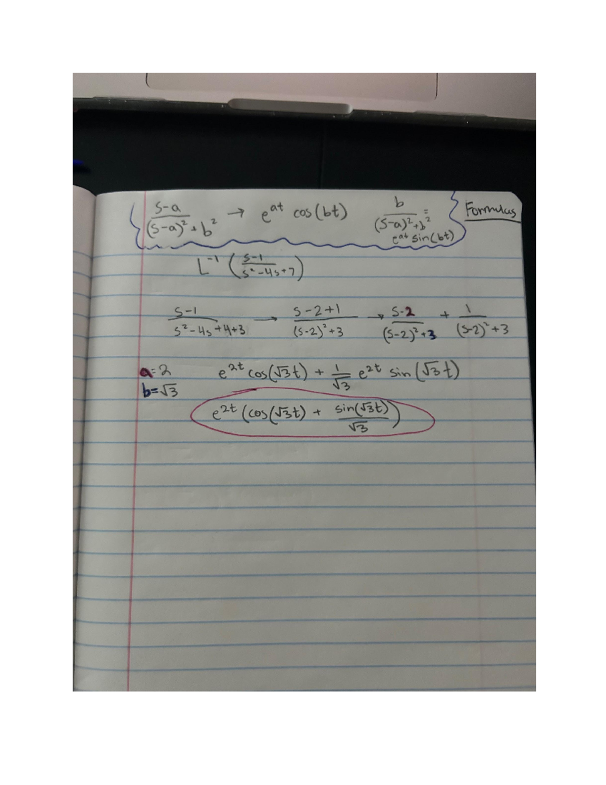 Hw3.2 #1 - lalalaa - ECON 100A - S-a b eat cos(bt) Formulas (5-a) ab 2 ...