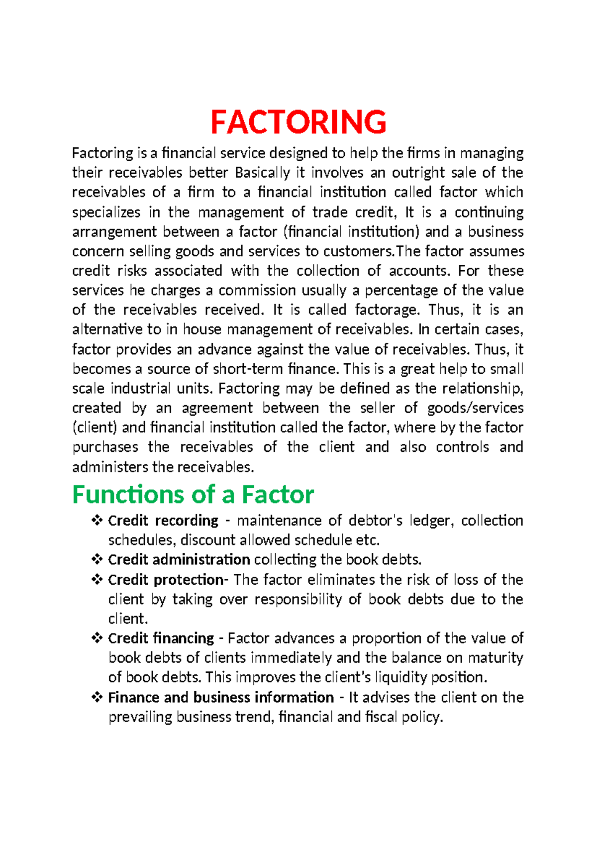 Factoring Notes a43b1bec752d9f3f3271addc92ea941c - FACTORING Factoring ...