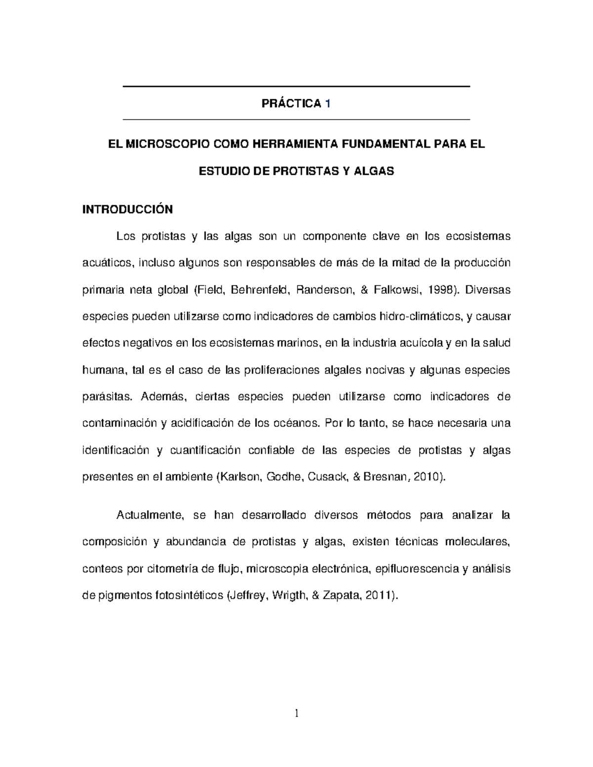 Práctica 1 El microscopio - PRÁCTICA 1 EL MICROSCOPIO COMO HERRAMIENTA ...