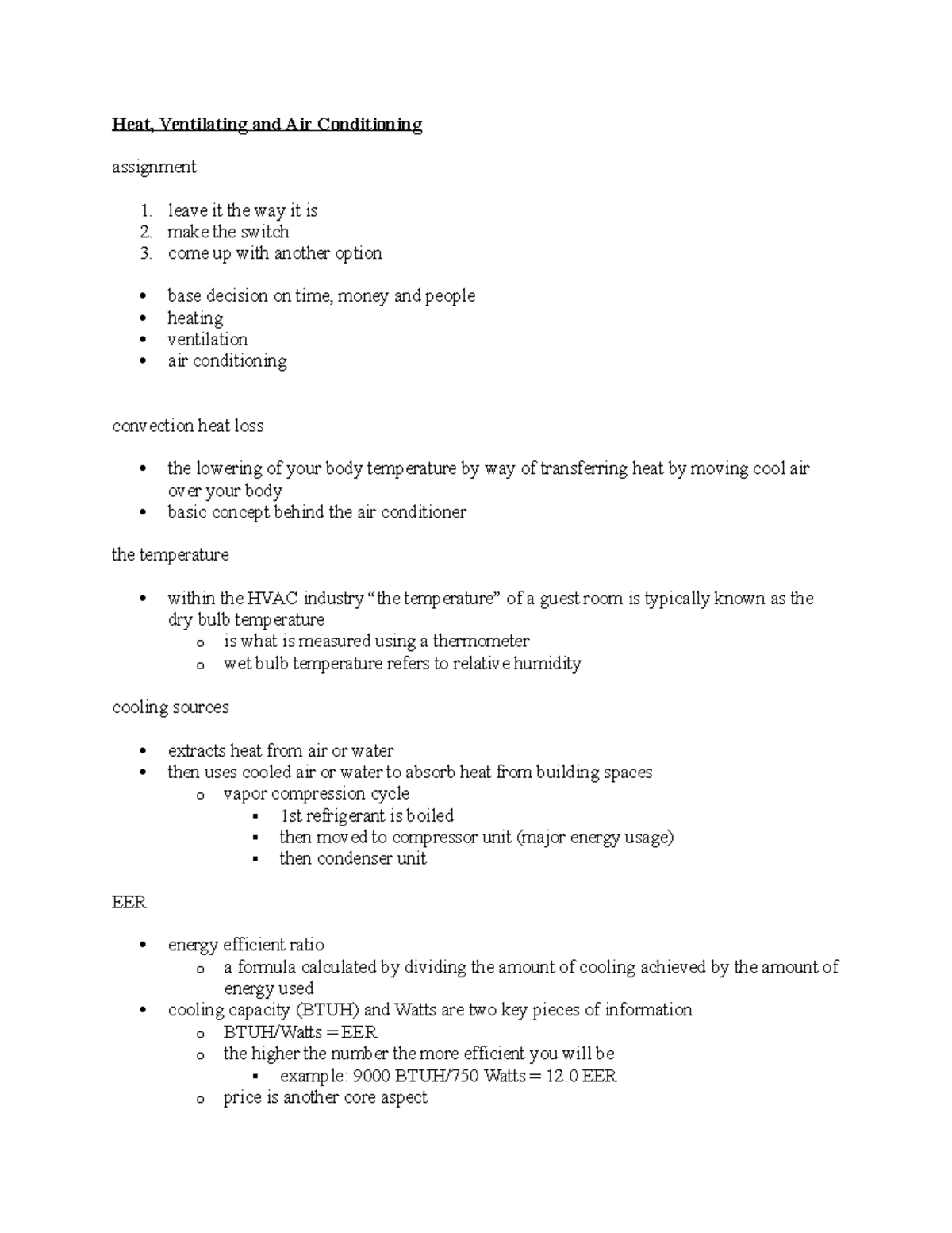 HVAC HMGT 3750 - HVAC notes - Heat, Ventilating and Air Conditioning ...