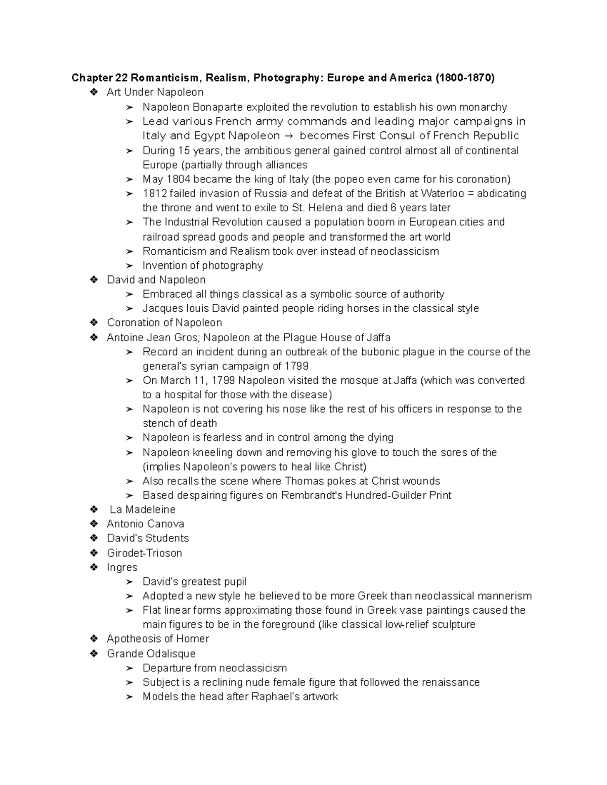 Art H281Exam3Book Notes - Chapter 22 Romanticism, Realism, Photography ...