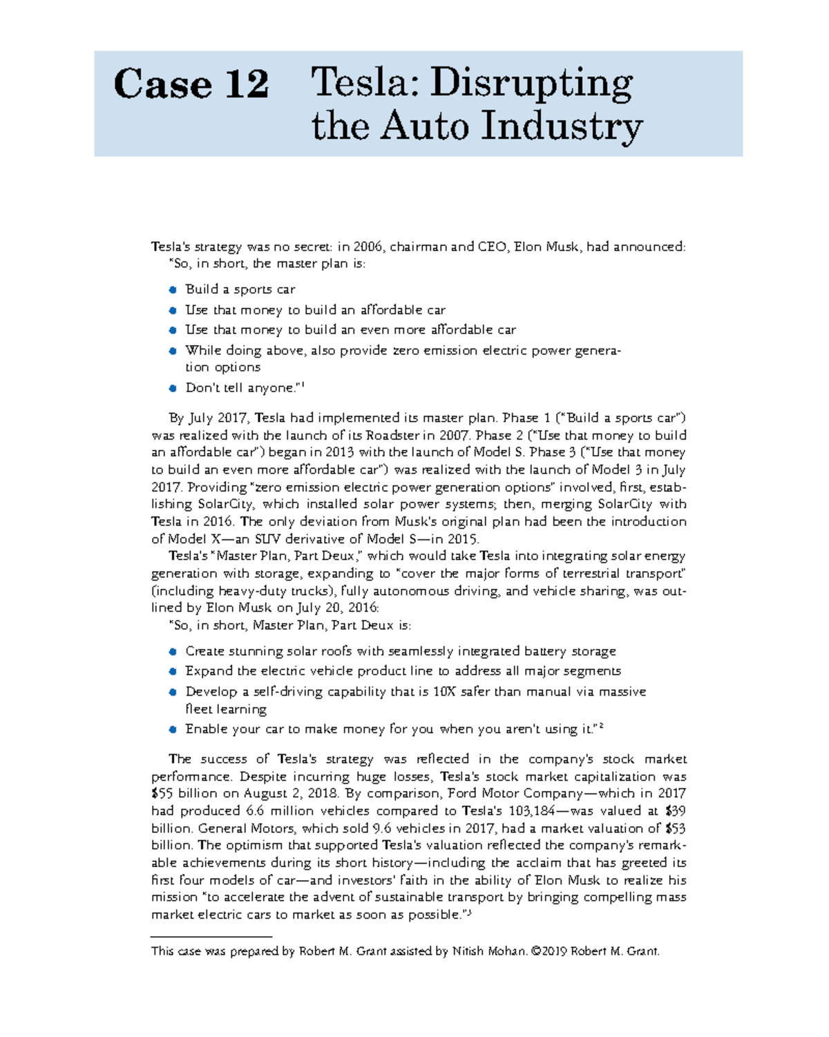 Tesla - ” 1 By July 2017, Tesla had implemented its master plan. Phase ...