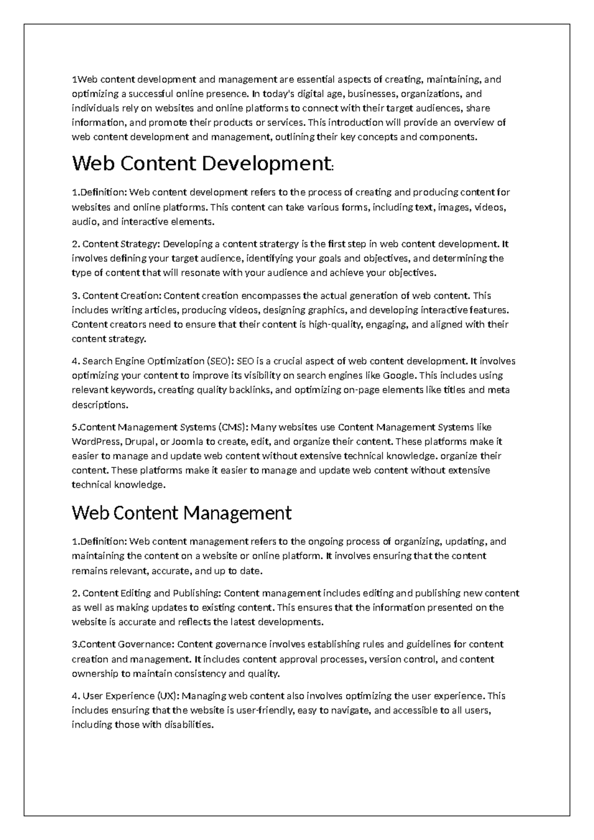 Unit-1st Web content development and Management - 1 Web content ...