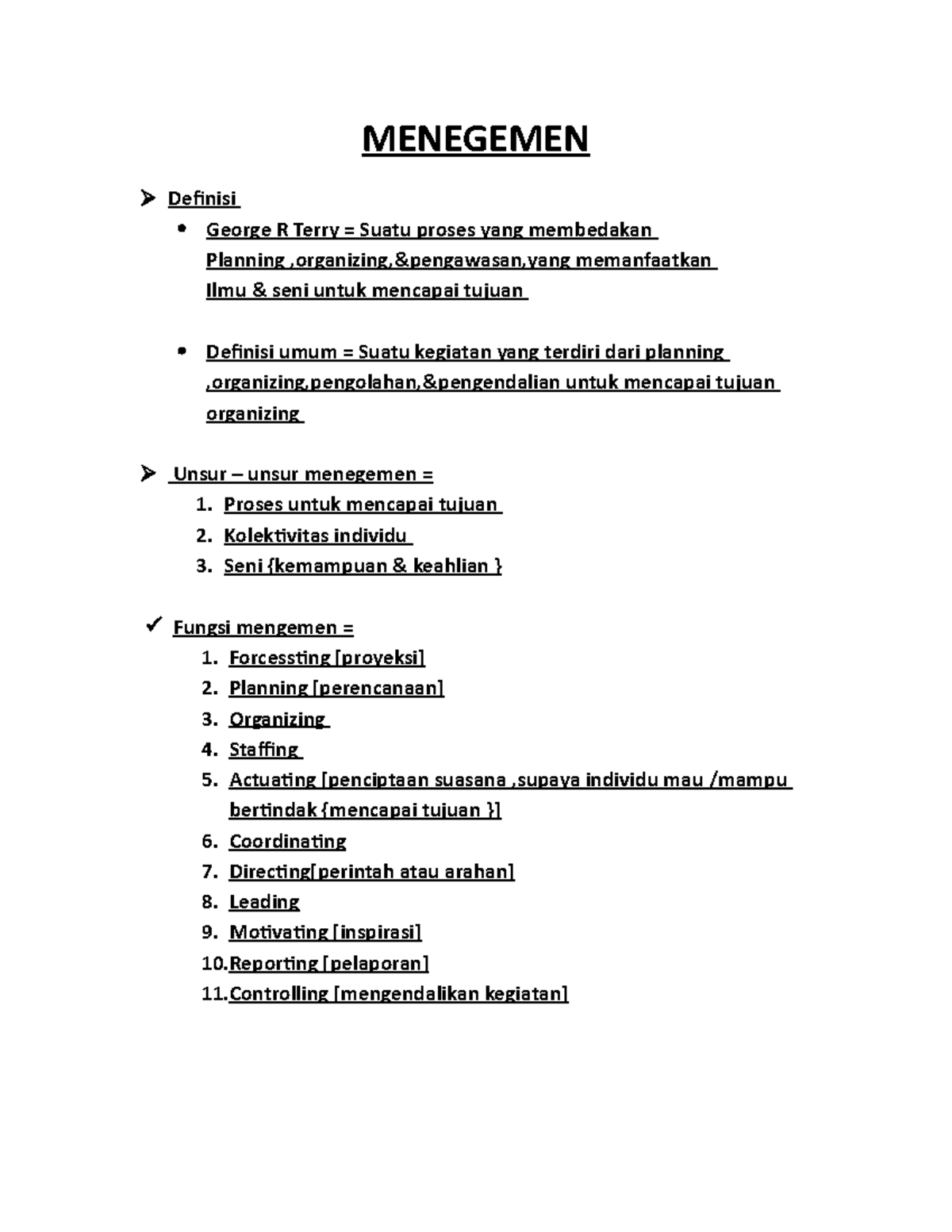 Belajar Menegemen - hiii - MENEGEMEN Definisi George R Terry = Suatu ...