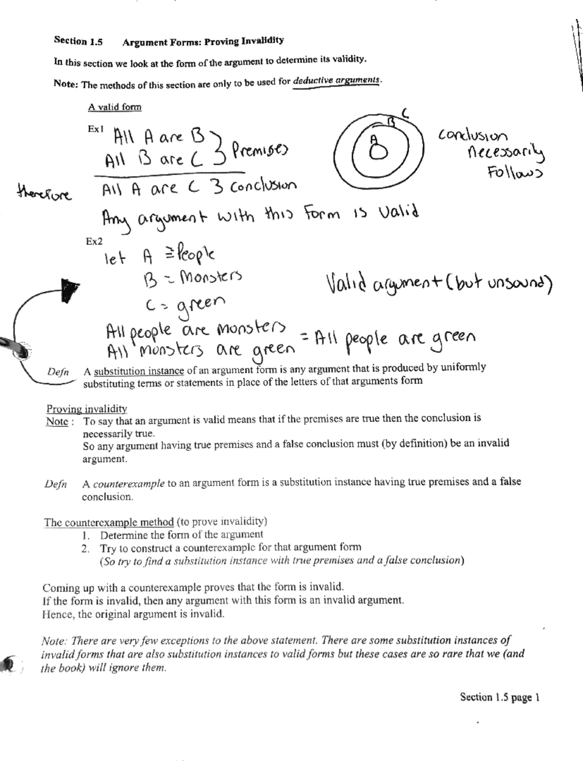 Argument forms providing invalidit’s - MGF 1121 - Santa Fe - Studocu