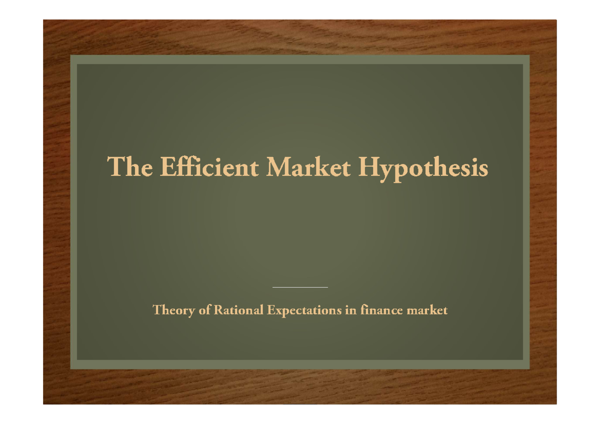 C6-9 - reference material - Theory of Rational Expectations in finance ...