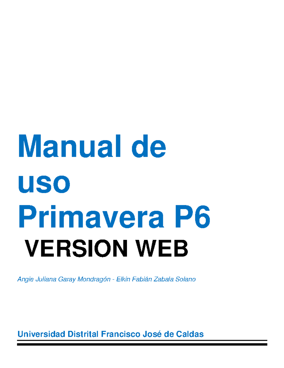 Manual p6 - Planificador de obras - Manual de uso Primavera P VERSION ...