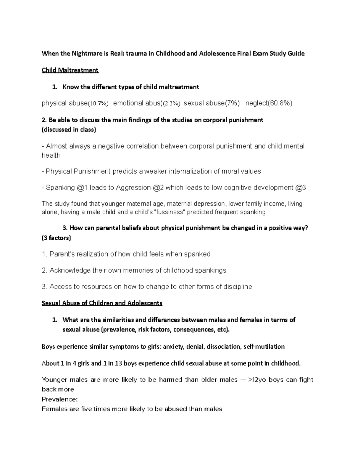 When the nightmare is real final Study Guide - When the Nightmare is ...