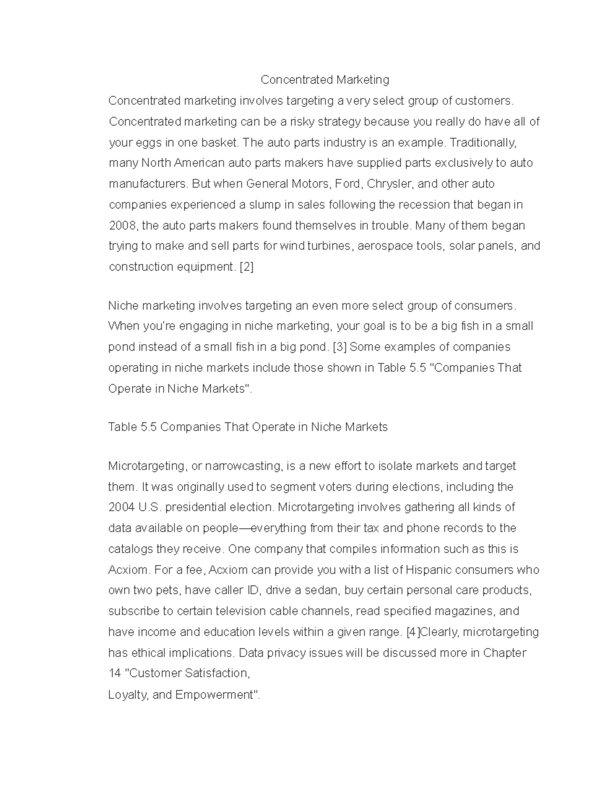 Market Segmenting, Targeting, and Positioning - Concentrated Marketing ...