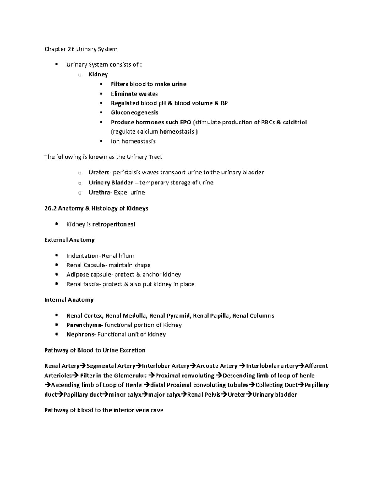 Chapter 26 Urinary System - Chapter 26 Urinary System Urinary System ...