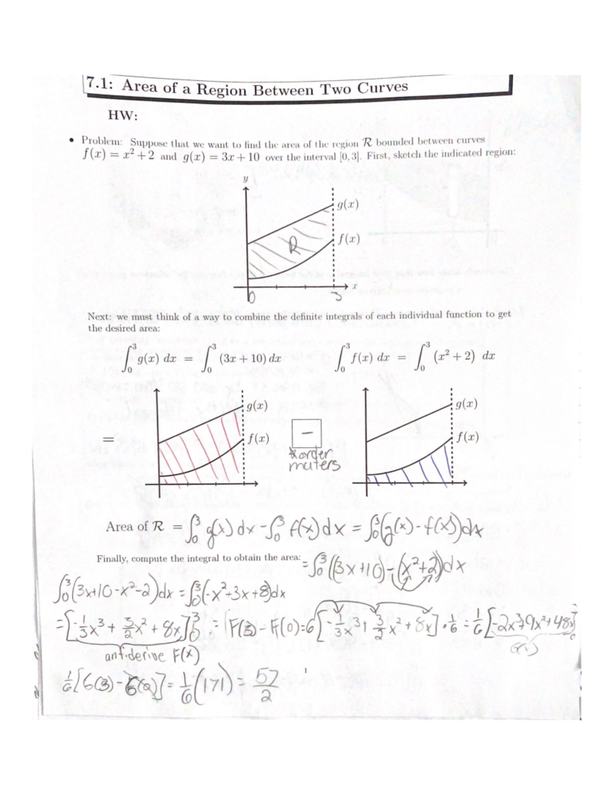 7.1 Area of a Region Between Two Curves - MTH 192 - Studocu