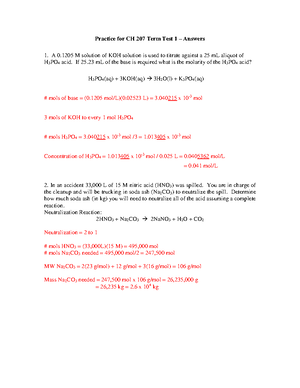 Prelab experiment 2 - Practical chemistry - CH-207 - Studocu