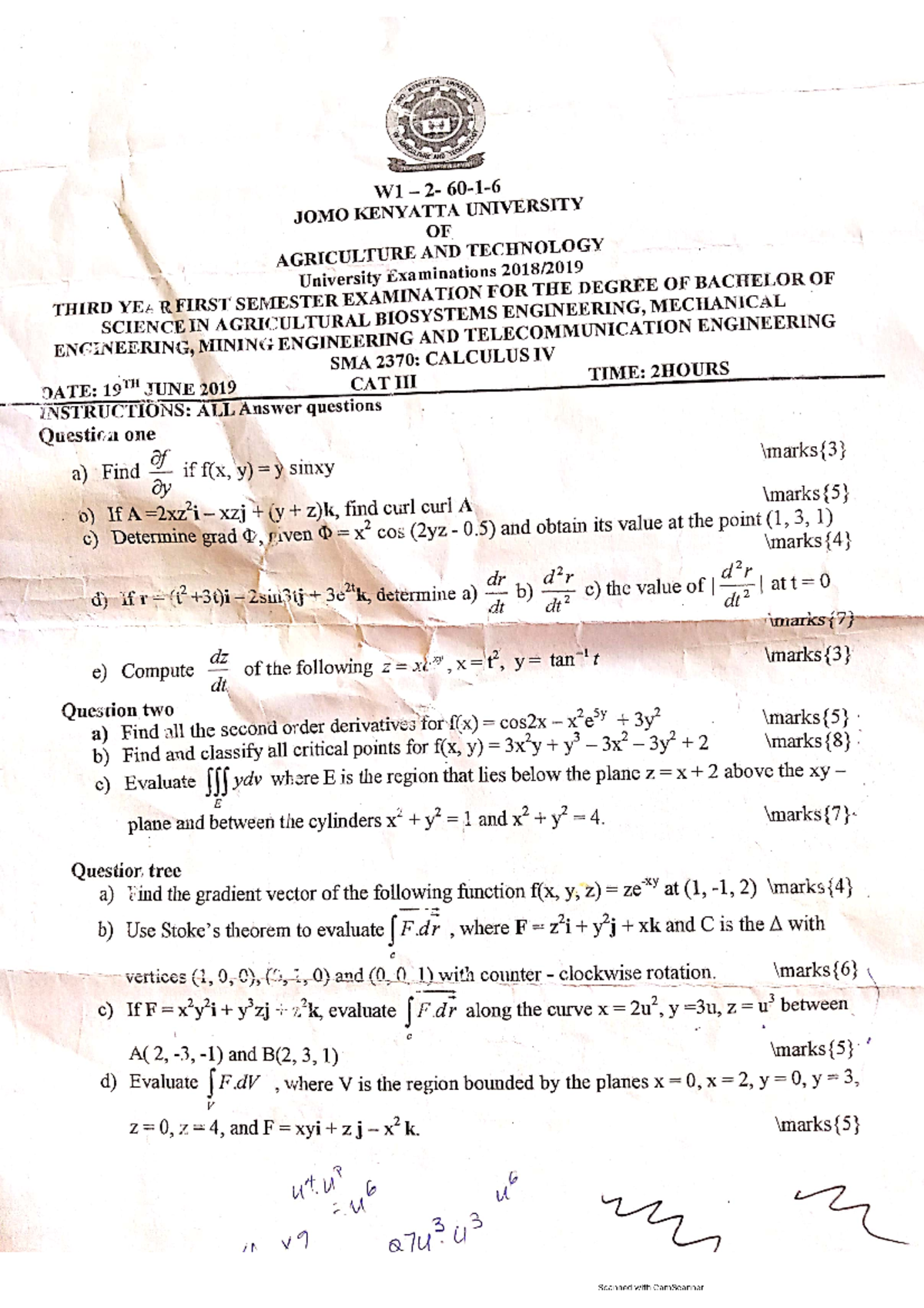 Calculus 4 - Notes - Mechanical engineering - Studocu