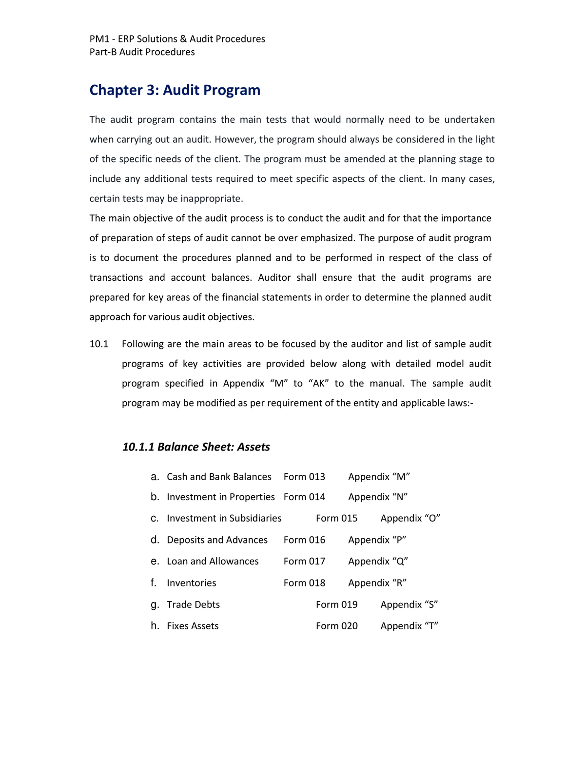 Chapter -3 Audit Procedures, Part B - Audit and Assurance - Studocu