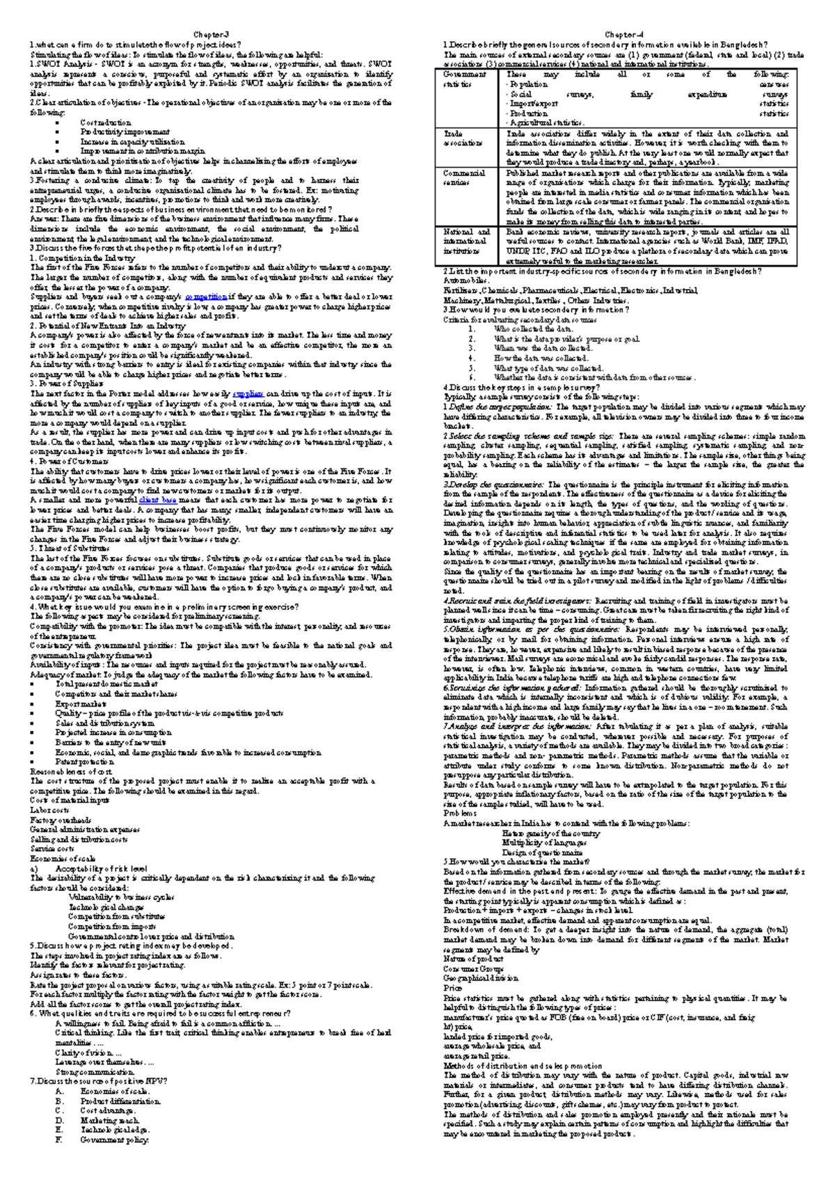 Chapter 3 question ans - note - Chapter- 1 can a firm do to stimulate ...