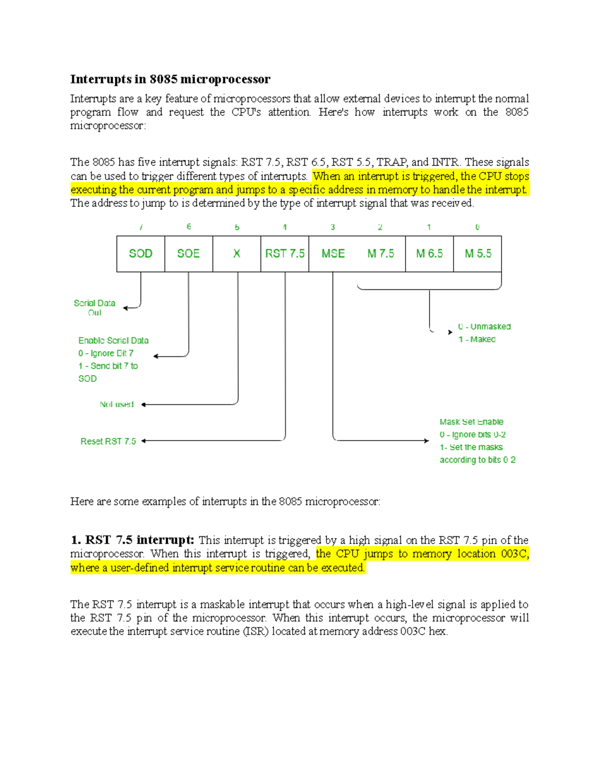 Notes interruptes and Data transfer schemes - Interrupts in 8085 ...