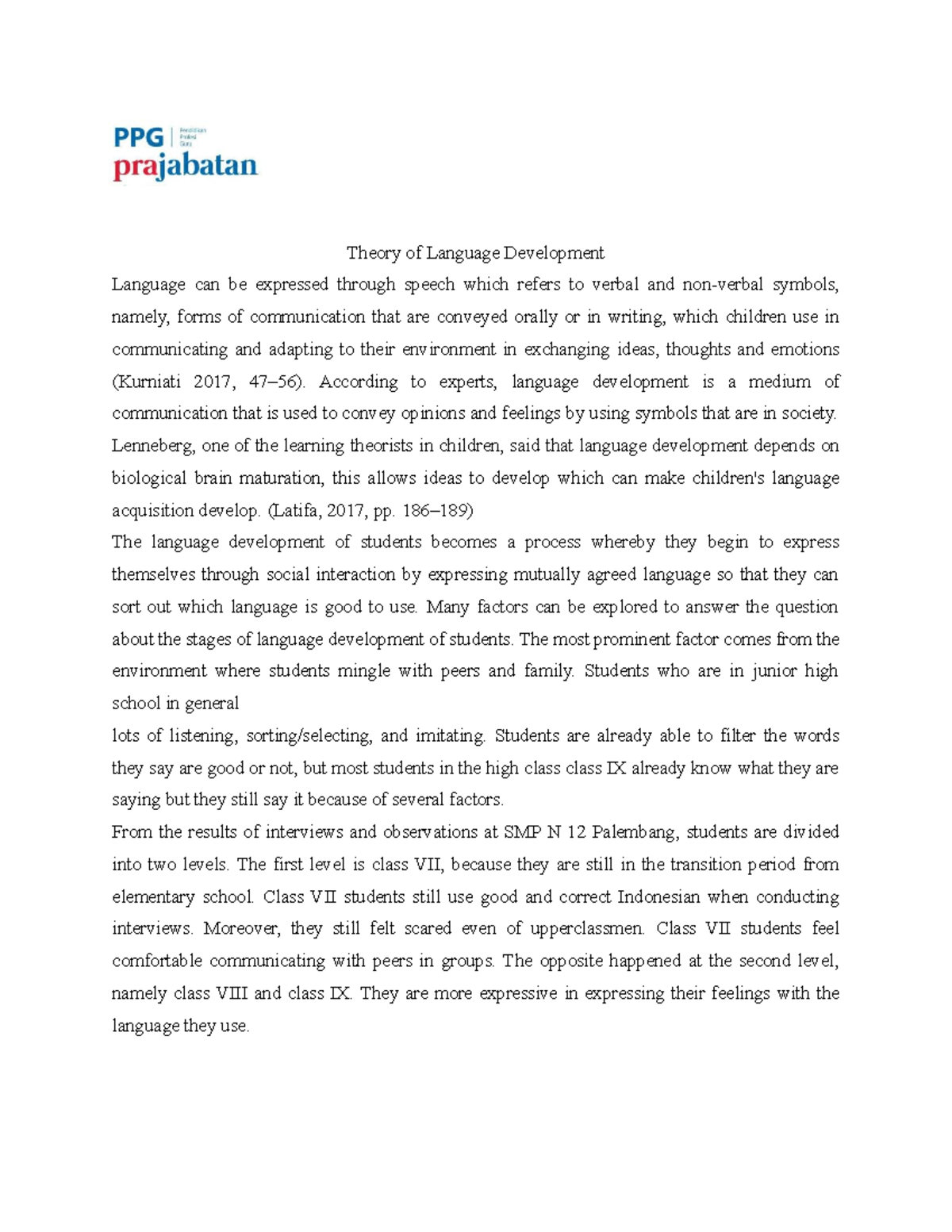 Theory Of Language Development Theory Of Language Development