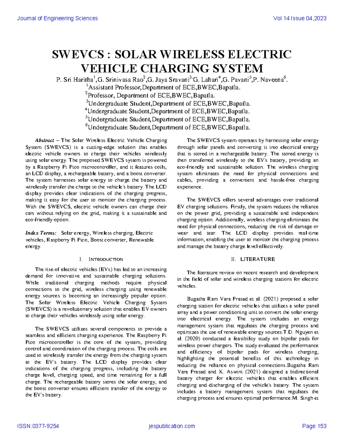 Solar wireless ev charging system - SWEVCS : SOLAR WIRELESS ELECTRIC ...