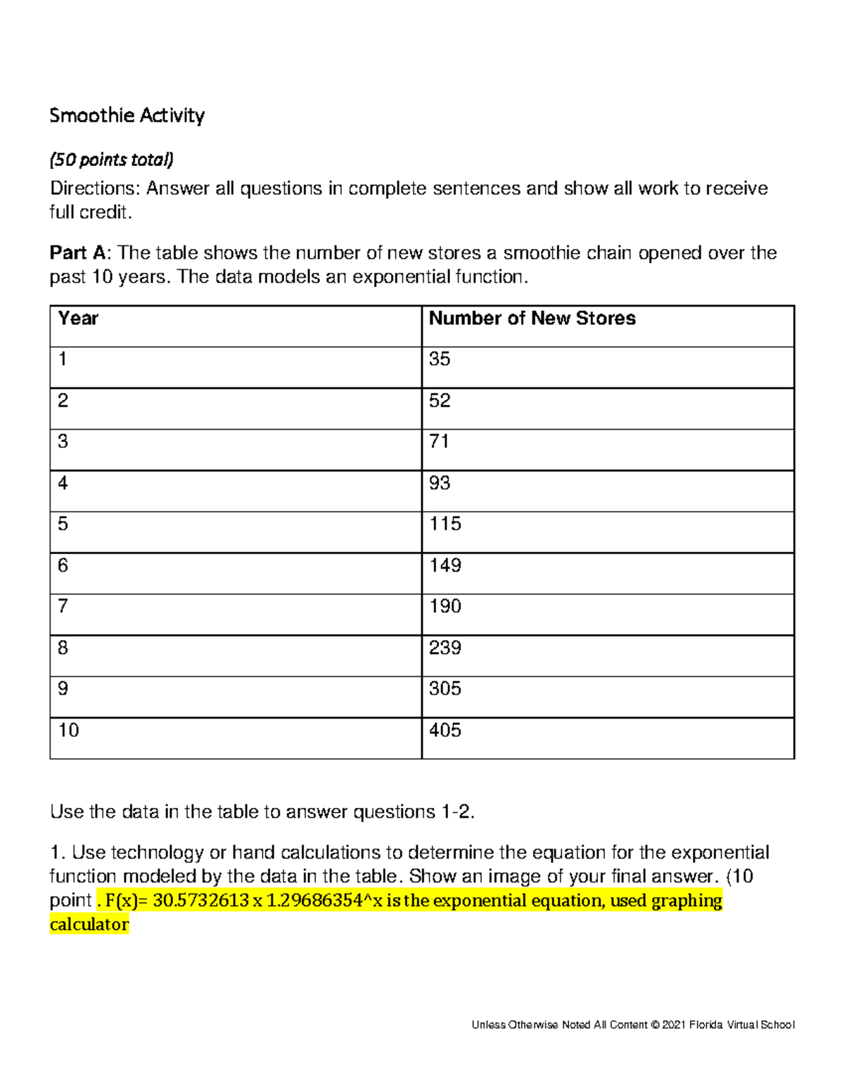 0206 honors statistics activity (1) (2) copy - Smoothie Activity ( 5 0 ...