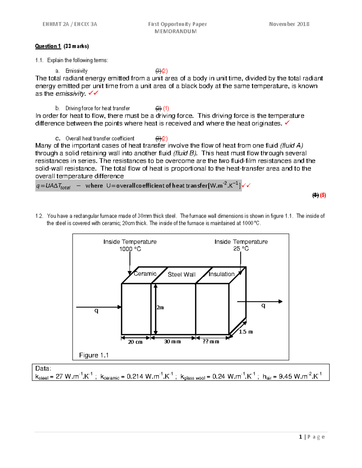 Ehhmt 2A MEMO Opp 1 S2 2018 - Warning: TT: undefined function: 32 MEMORANDUM Question 1 (33 ...