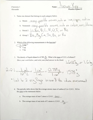 Practice Final Exam - Chemistry 1 - CH-200/200A Name ...