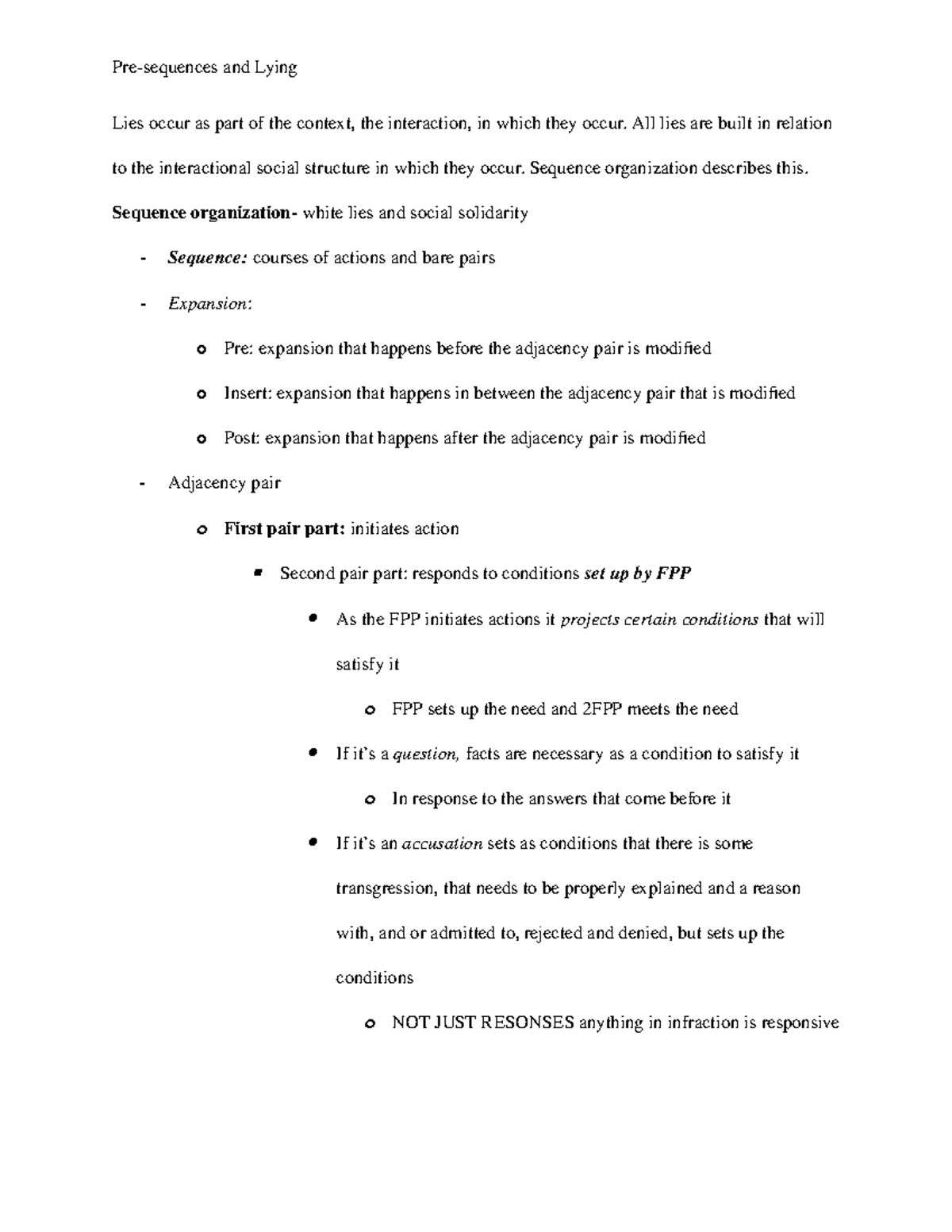 Pre-sequence and Expansion - CMN 456 - UNH - Studocu