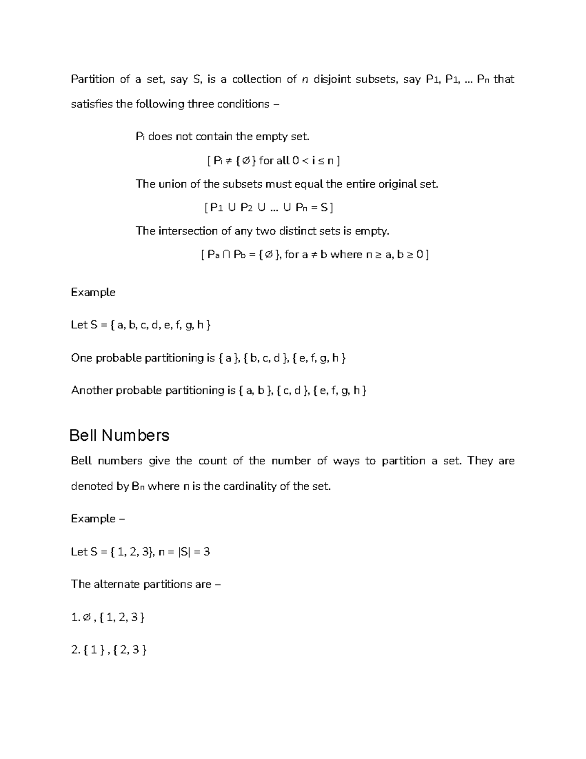 Partitioning Of A Set Partition Of A Set Say S Is A Collection Of N Disjoint Subsets Say P