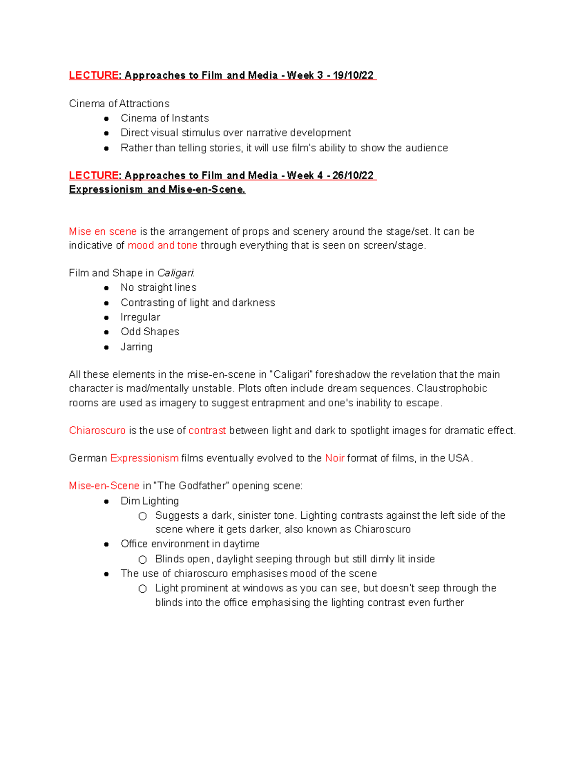 Lecture Approaches to Film and Media - Week 3 4 - LECTURE: Approaches ...