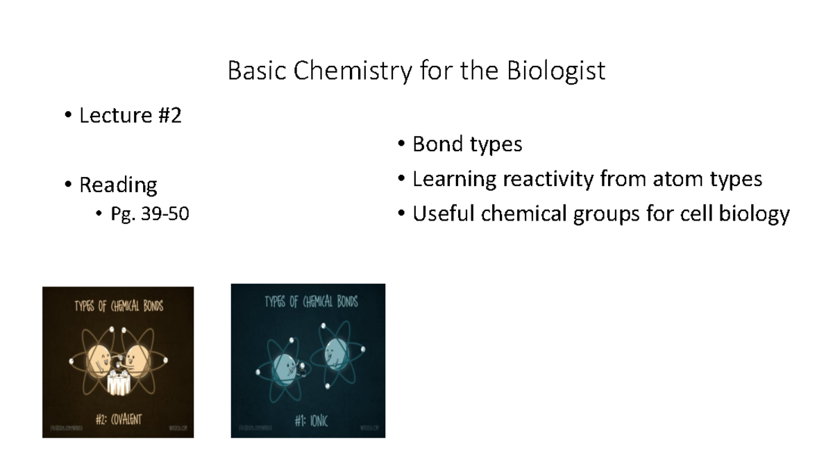 Intro Chem for the Biologist - Basic Chemistry for the Biologist ...