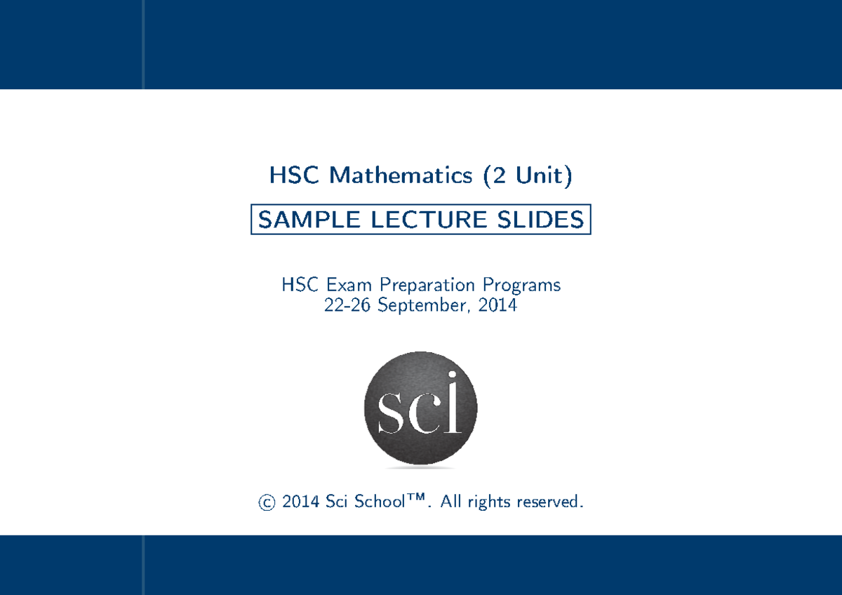 Courses maths 2u 1416710353 2014 Mathematics HSC - HSC Mathematics (2 ...