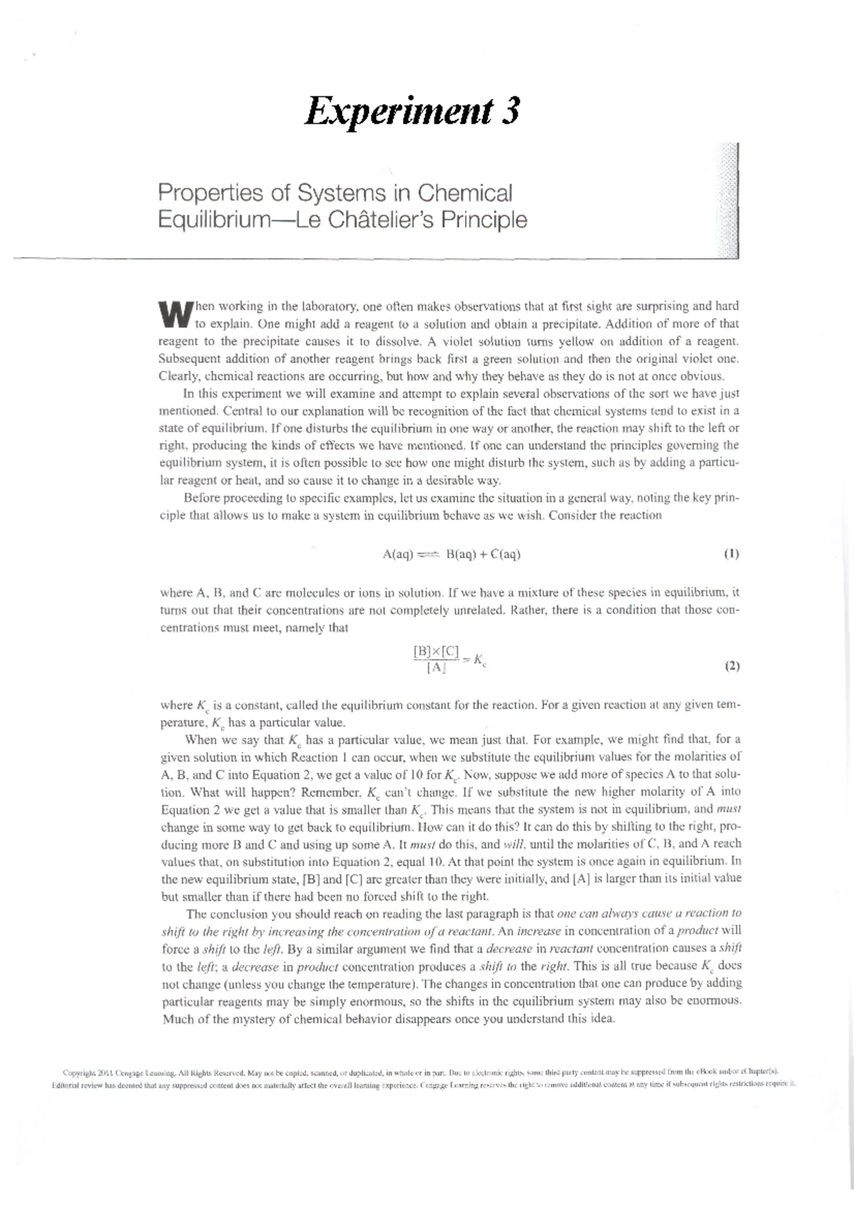 Lab Manual 8 upd - lab - 172 Experiment 22 Properties of Systems in Chemical Equilibrium-Le ...