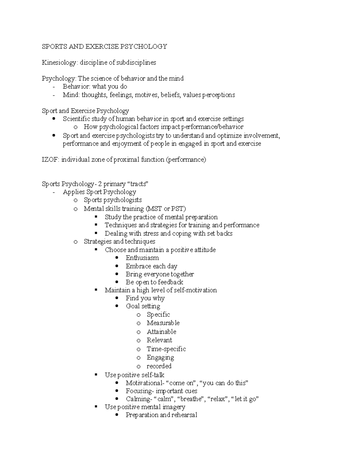 Module 5: Sports and Exercise Psychology - SPORTS AND EXERCISE ...
