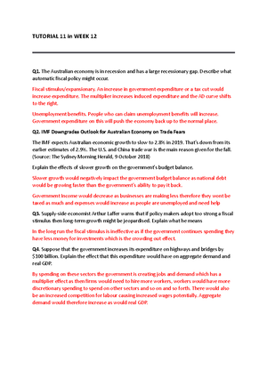 Tutorial quiz questions and answers - Tutorial quiz answers: SOLUTIONS ...