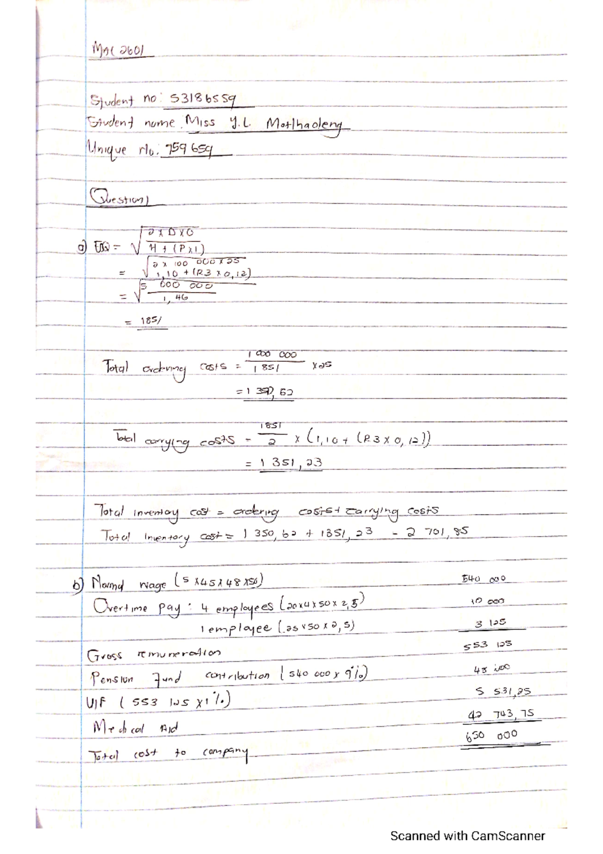 Mac2601-2 - Practice material - MAC2601 - Studocu