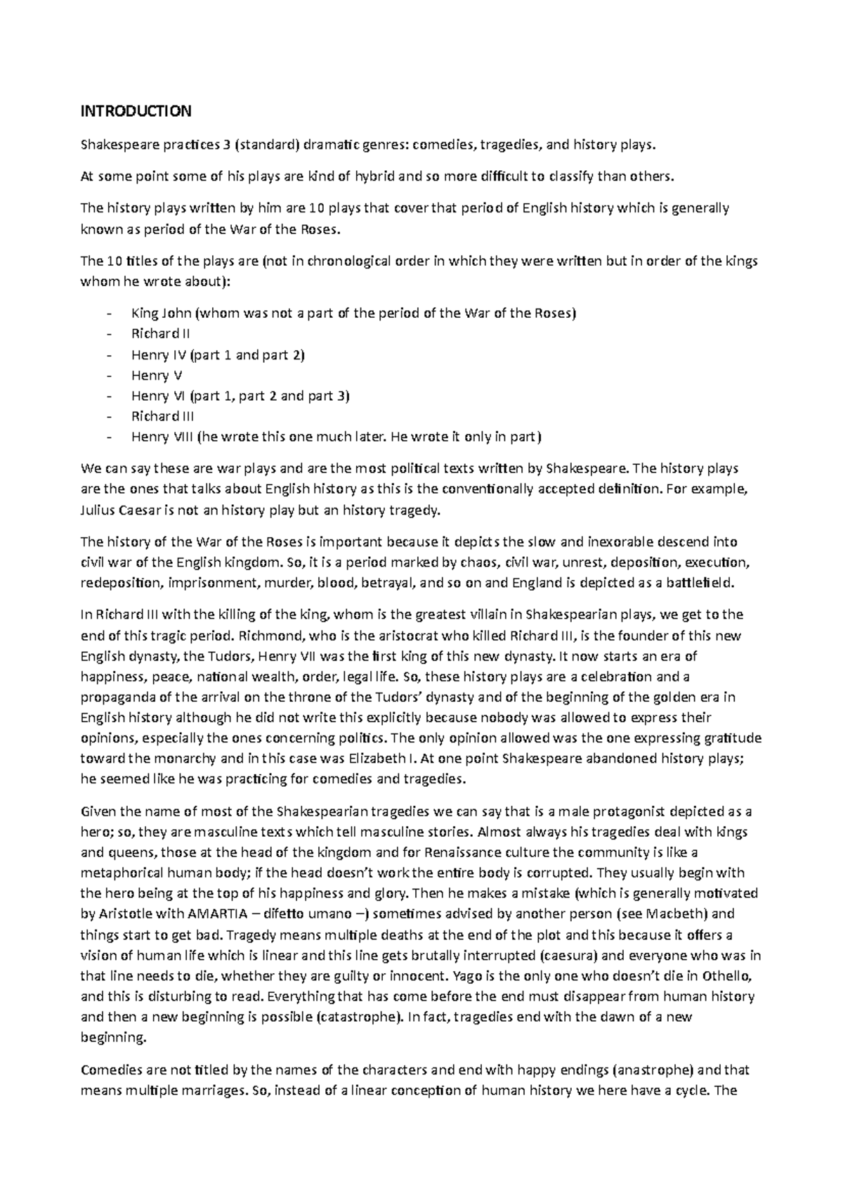 The Merchant Of Venice (notes and analysis) - INTRODUCTION Shakespeare ...