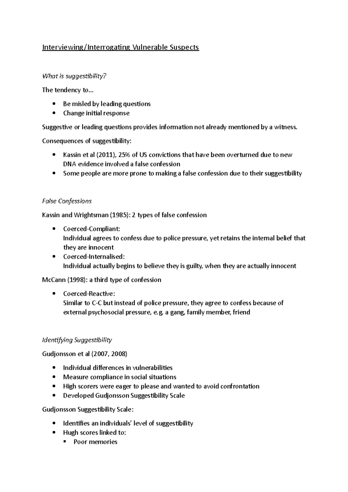 P. Interviewing vulnerable suspects - Interviewing/Interrogating ...