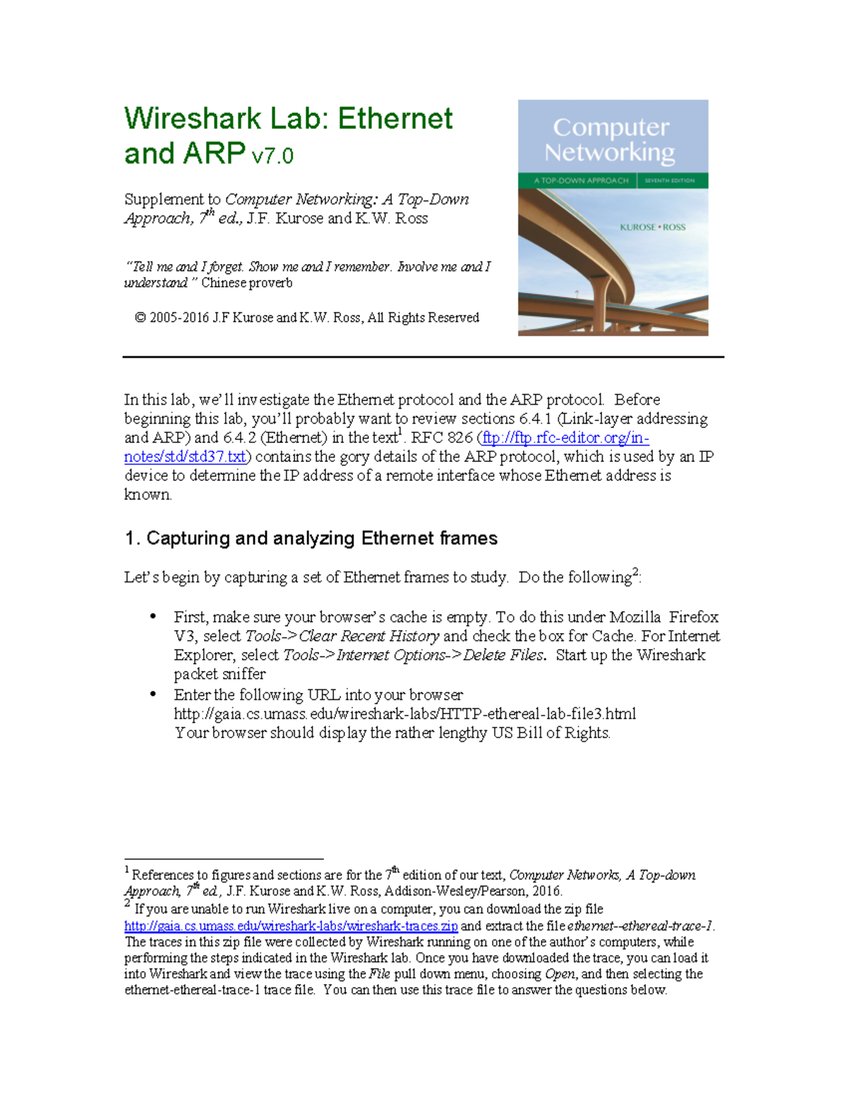 Week12 Lab Wireshark Ethernet Arp V7 Wireshark Lab Ethernet And Arp V7 Supplement To 7763