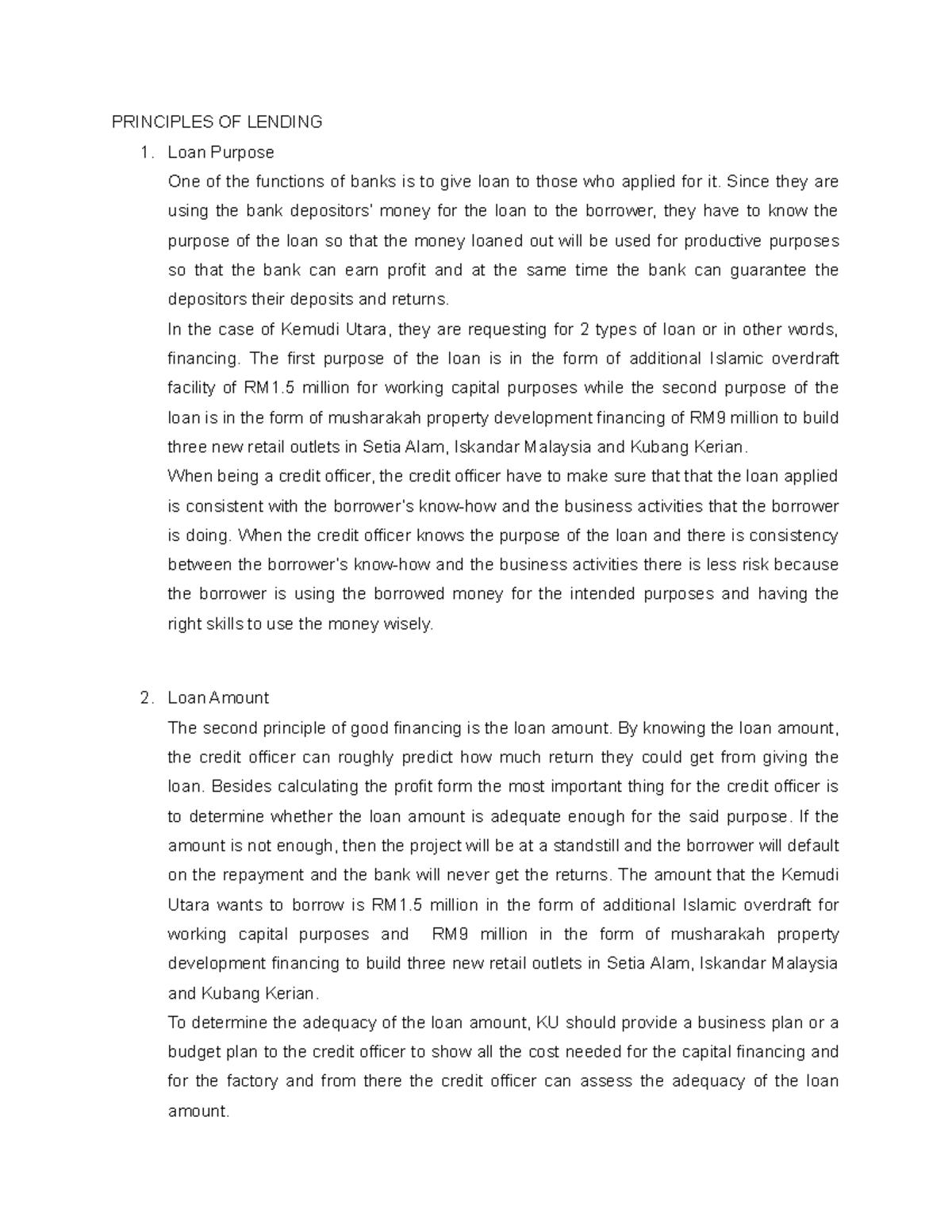 Principles OF Lending - check out if its helpful - PRINCIPLES OF ...