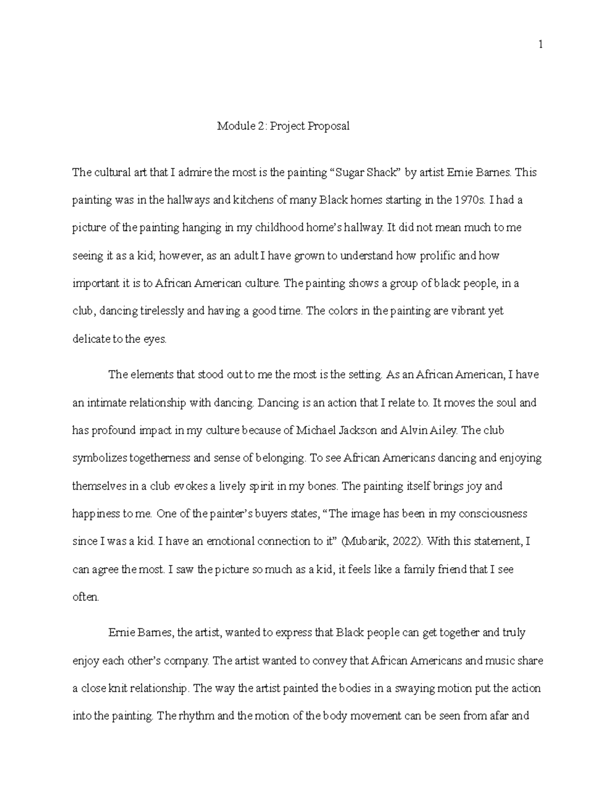 Briana Jones - Module 2 - HUM 100 - 1 Module 2: Project Proposal The ...