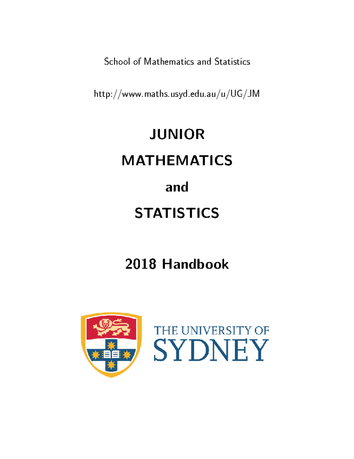 Undergrad maths handbook - School of Mathematics and Statistics JUNIOR ...