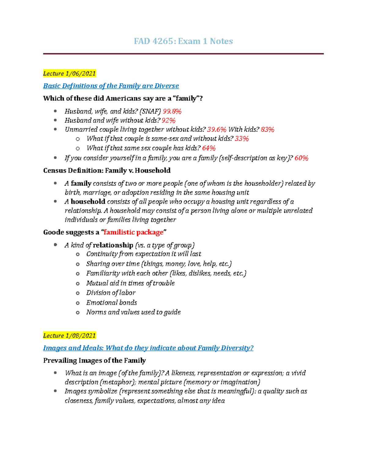 FAD 4265 - Exam 1 Notes - FAD 4265: Exam 1 Notes Lecture 1/06/ Basic ...