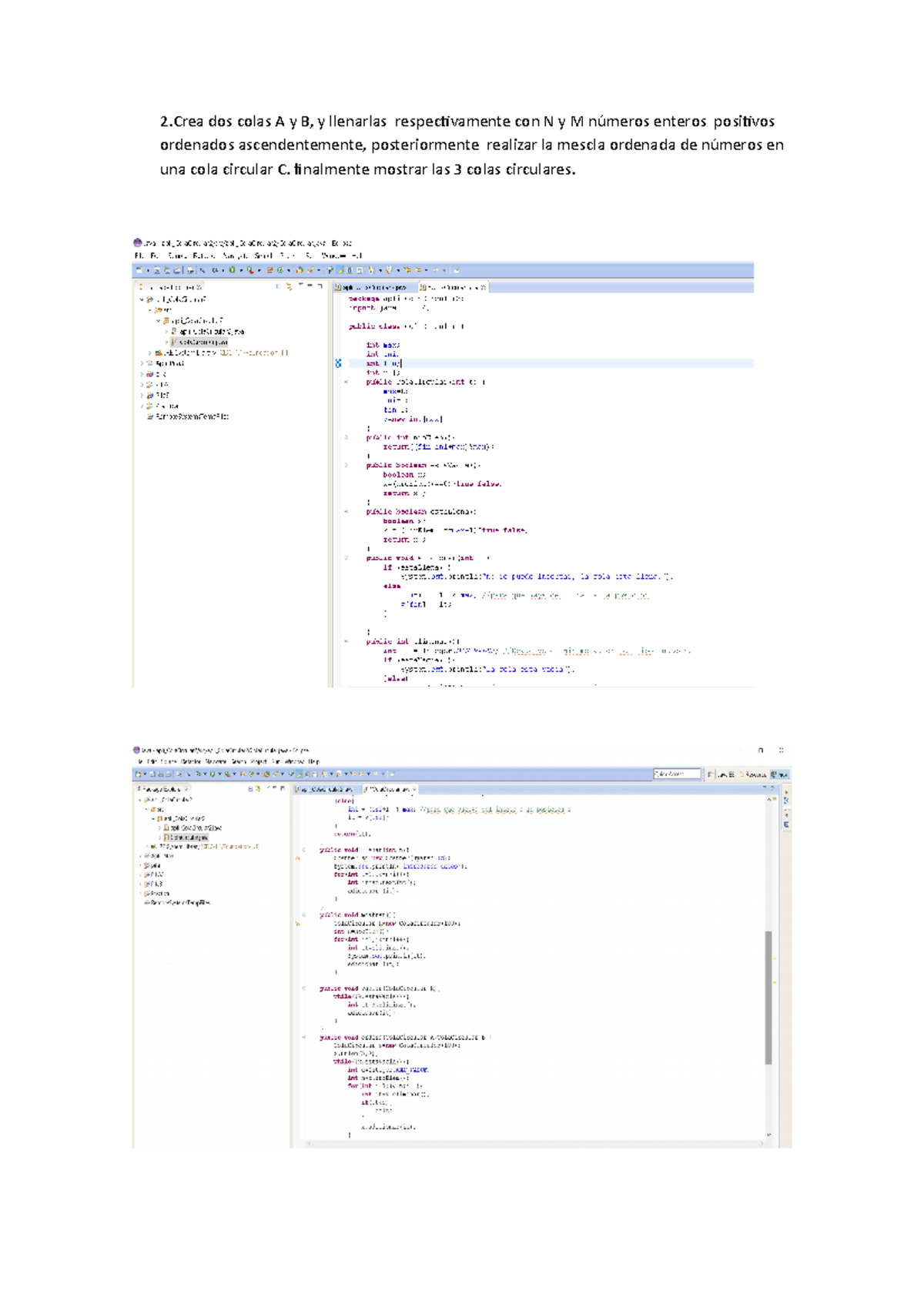 Colas Programación java PRACTICA PARA TERCER PARCIAL - Programación ...