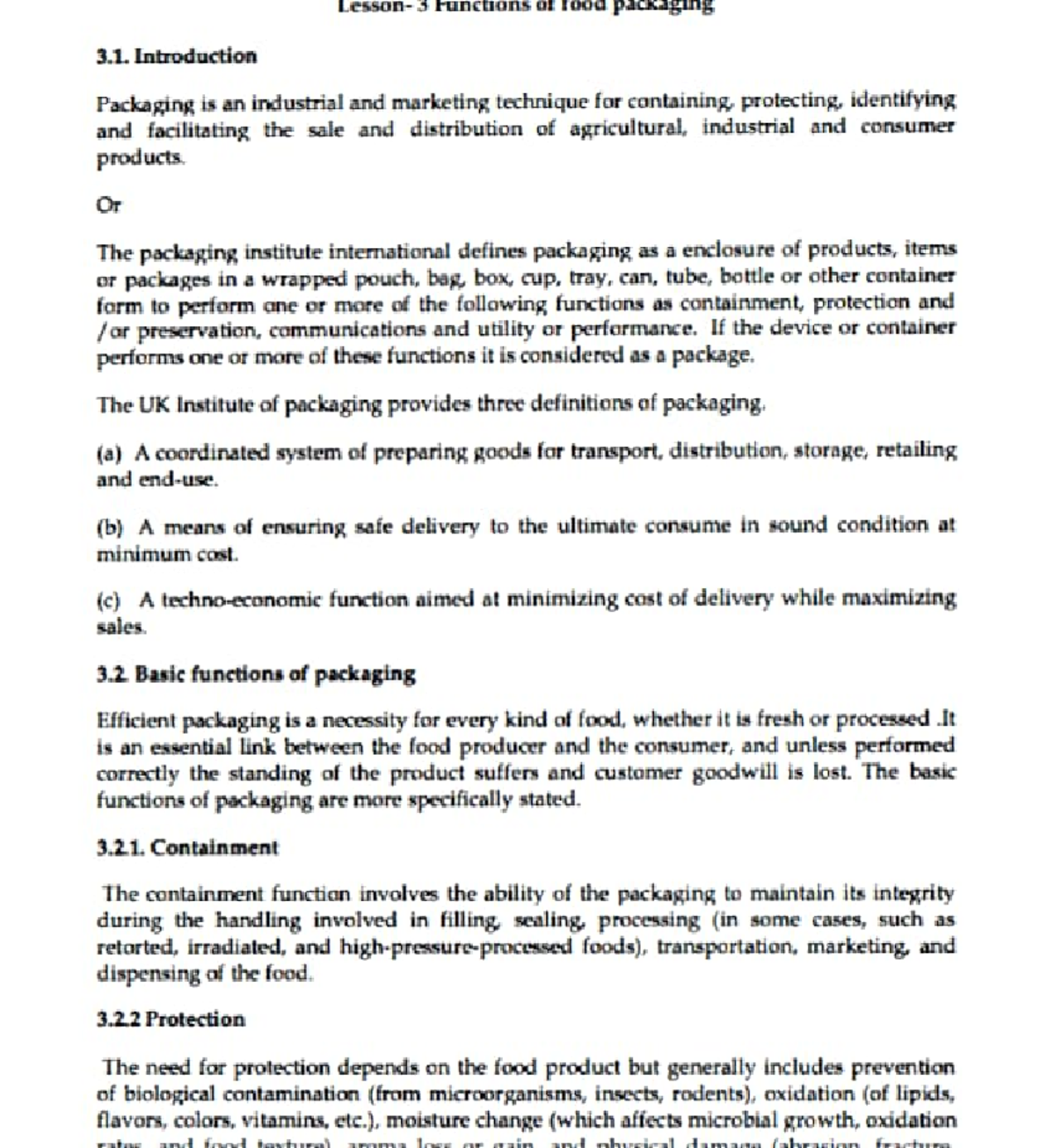 Importance of food package - essonTuncudns u tou pana Introduction ...