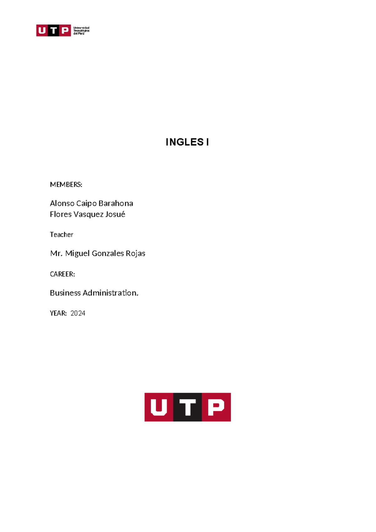 🔴 (AC-S07) Week 07 - Task Assignment - My Family (PA3) - Ingles I - INGLES I MEMBERS: Alonso ...