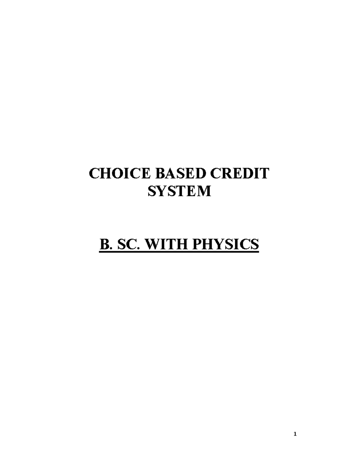BSc Physics Syllabus UGC - CHOICE BASED CREDIT SYSTEM B. SC. WITH ...