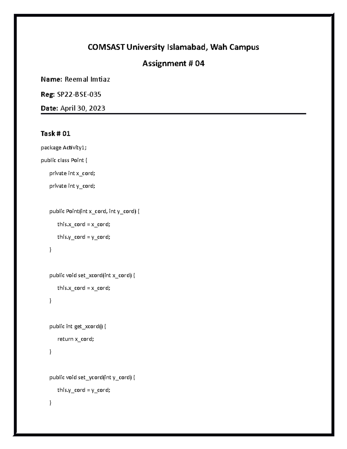 Semester projegsjchw - COMSAST University Islamabad, Wah Campus ...