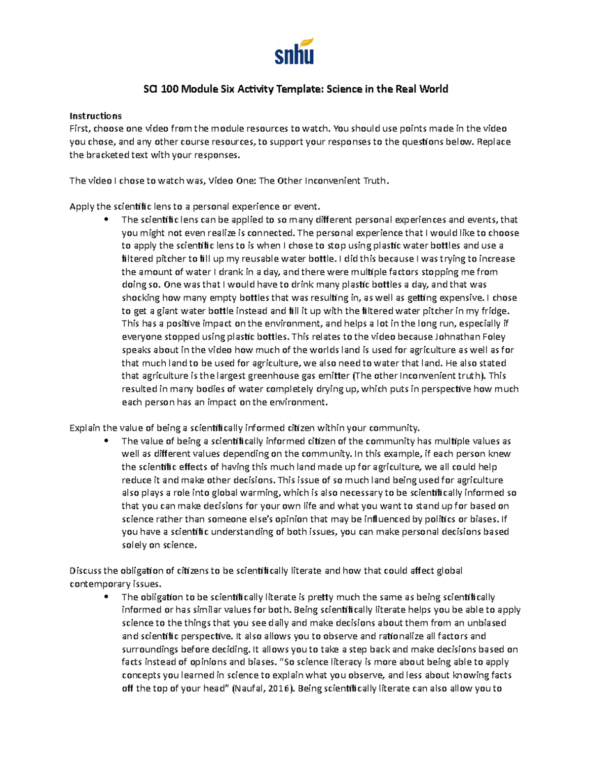 SCI 100 Module Six Activity Template (1) - SCI 100 Module Six Activity ...