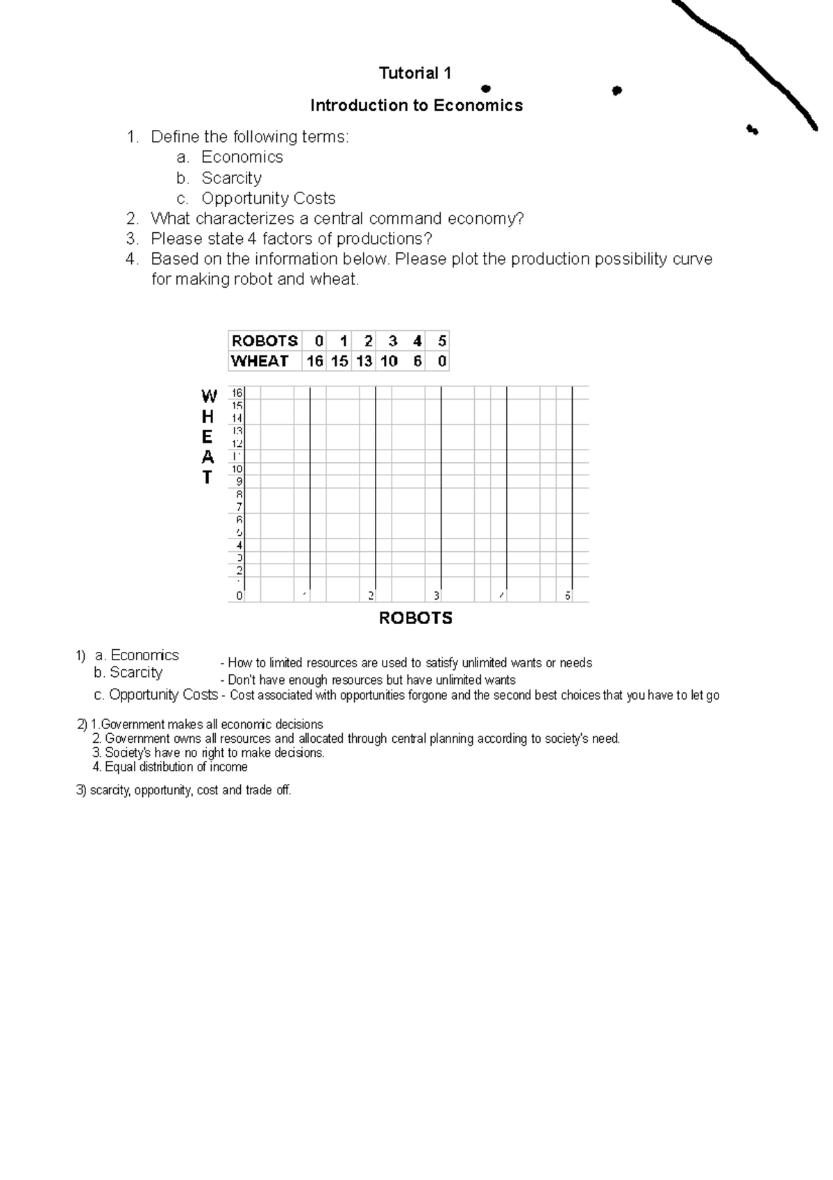 Tutorial 1 - latihan kelas - Tutorial 1 Introduction to Economics ...