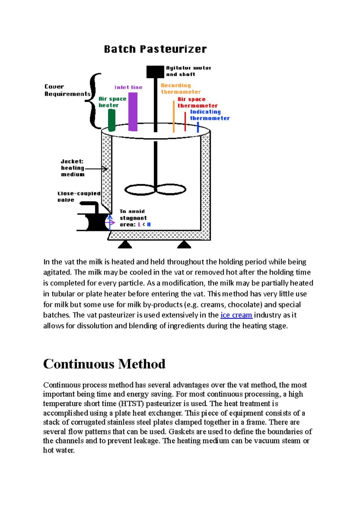 Continuous pasteurization-batch pasteurisation, continous method - In ...
